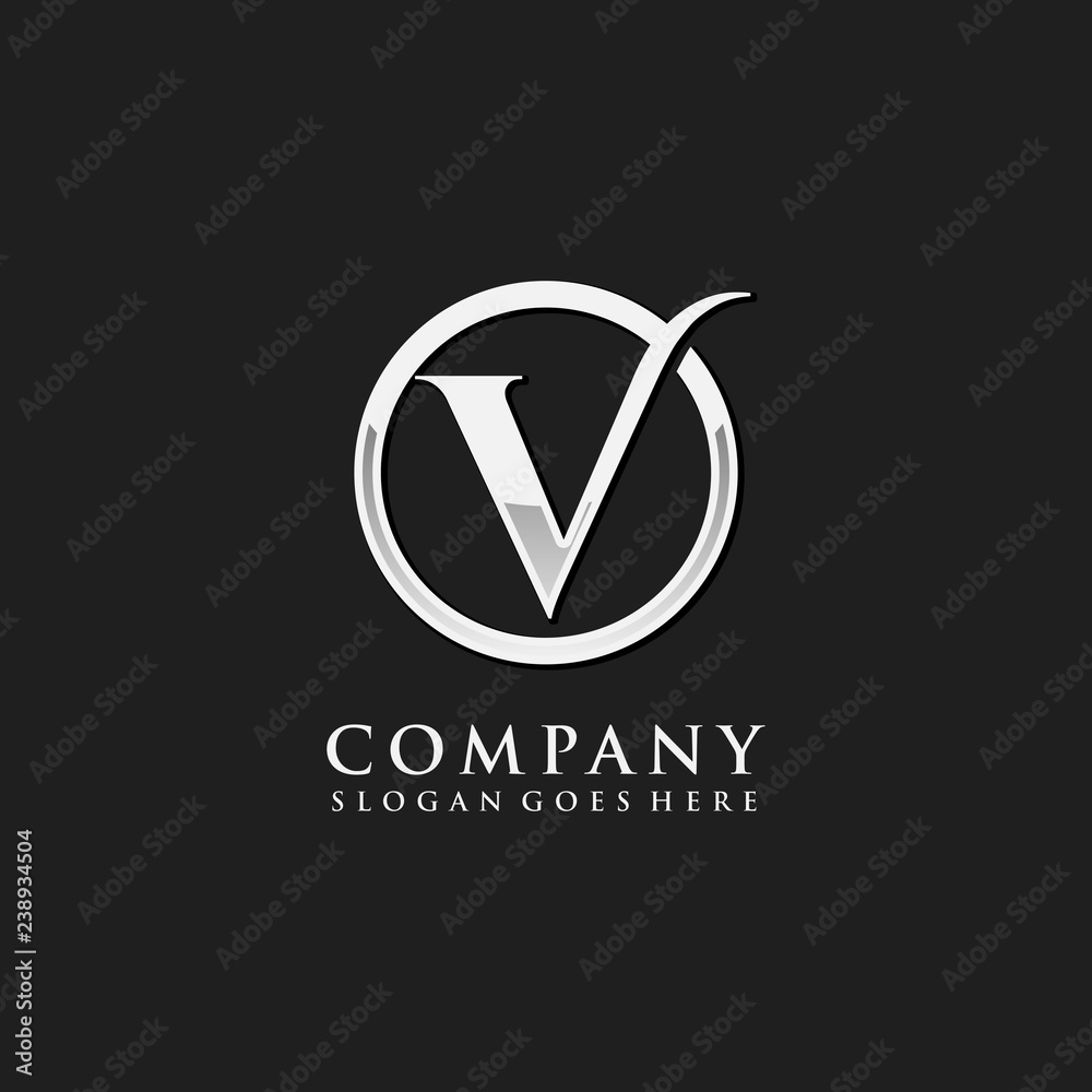 Letter V initial logo template Stock Vector | Adobe Stock