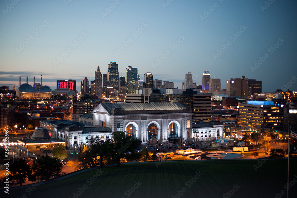 Kansas City Skyline at dusk Stock Photo | Adobe Stock