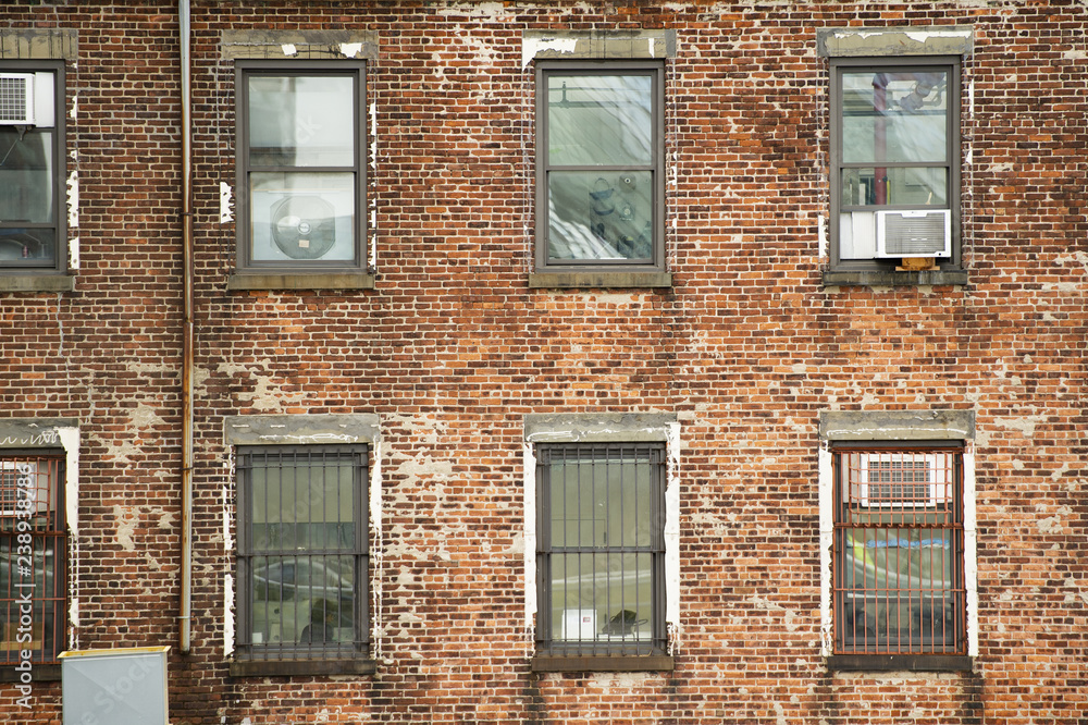 Close-up view of windows of some apartments. Photo taken from the ...