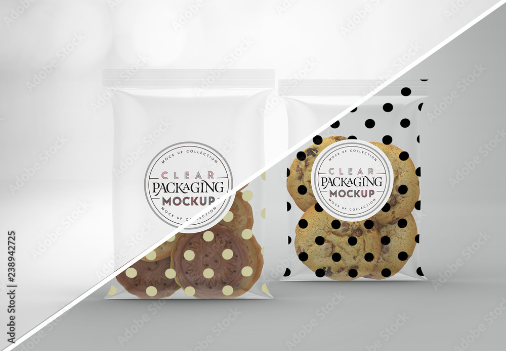 Clear Resealable Bags Mockup Stock Template | Adobe Stock