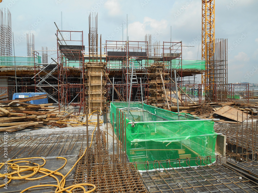 Construction site in progress at Malacca, Malaysia during daytime ...