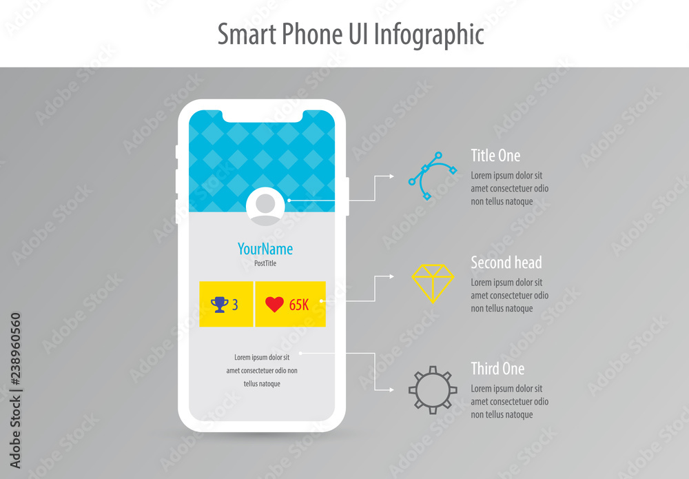 Mobile Phone UI Infographic Layout Stock Template | Adobe Stock