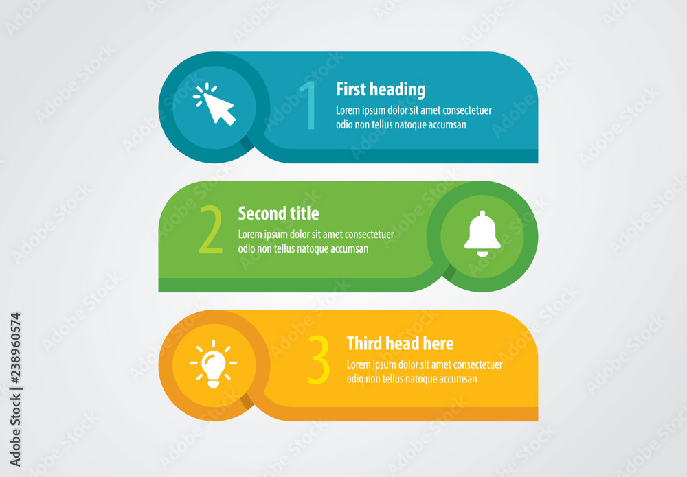 Business Infographic with Three Banners Layout Stock Template | Adobe Stock