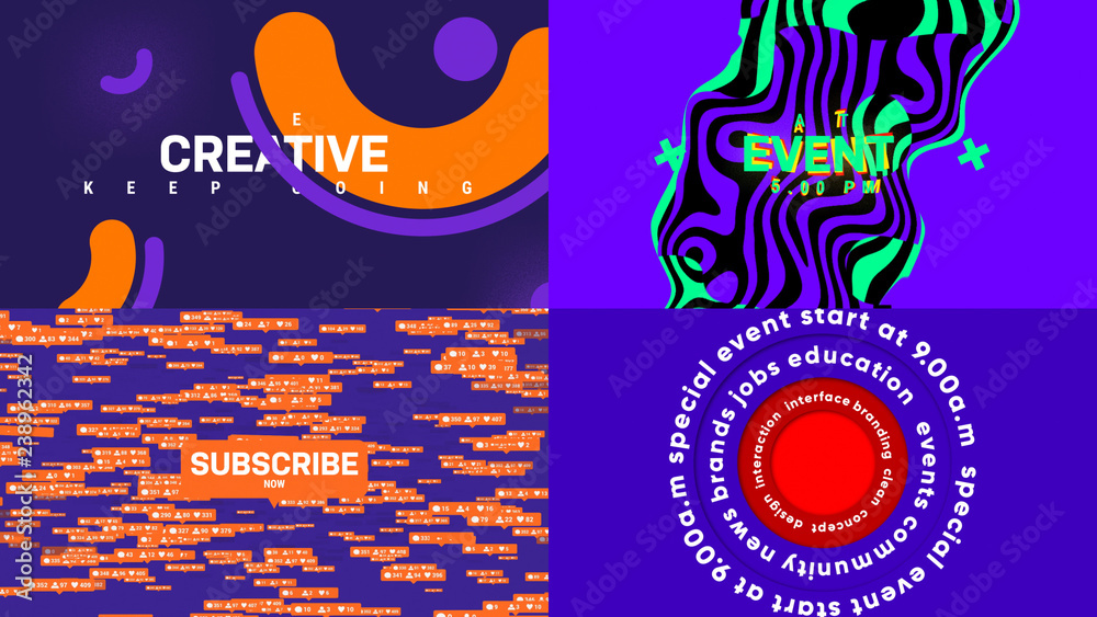 Colorful Social Media Titles Stock Template | Adobe Stock