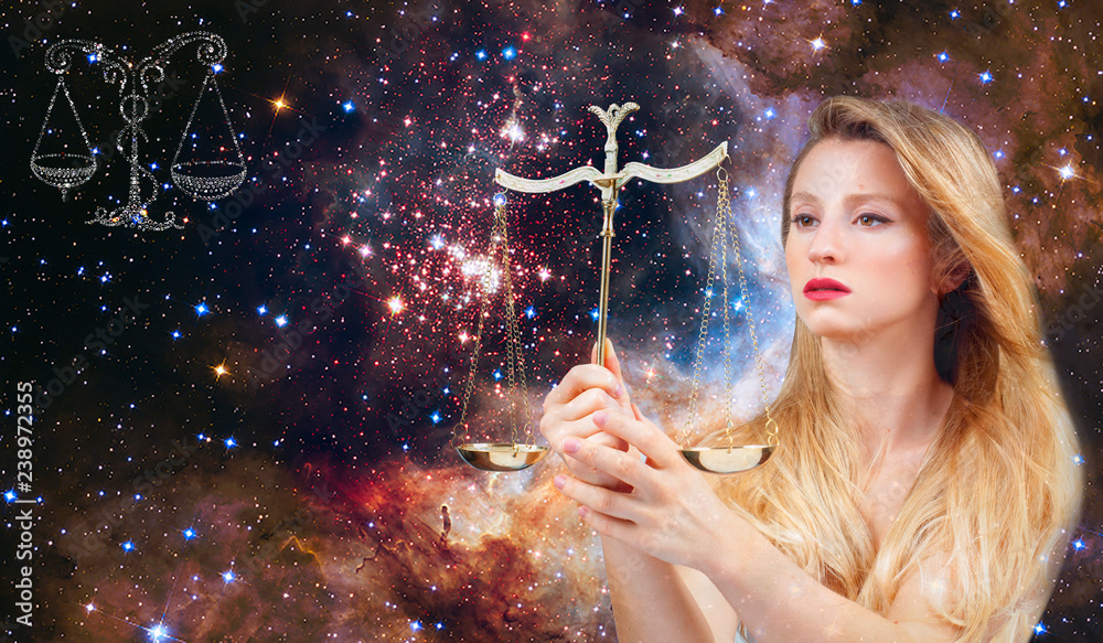 Libra Zodiac Sign. Astrology and horoscope, Beautiful woman Libra on ...