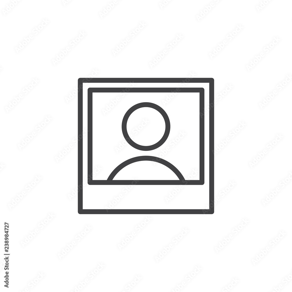User avatar outline icon. linear style sign for mobile concept and web ...