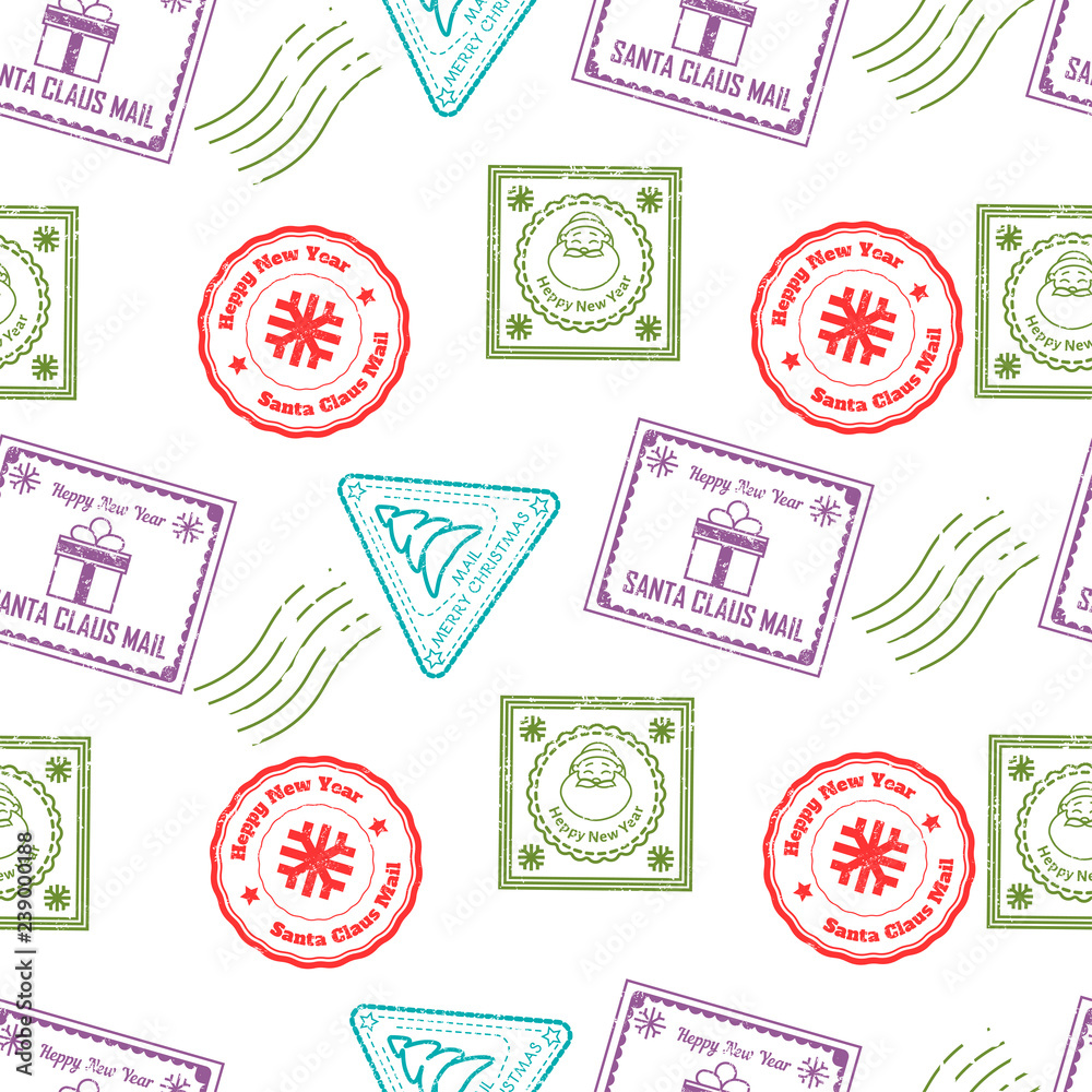 Santa Claus post and marks from mails of kids vector. Stock Vector ...