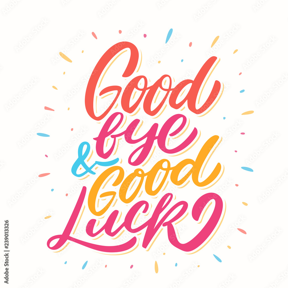 Goodbye and Good luck. Farewell card. Stock Vector | Adobe Stock