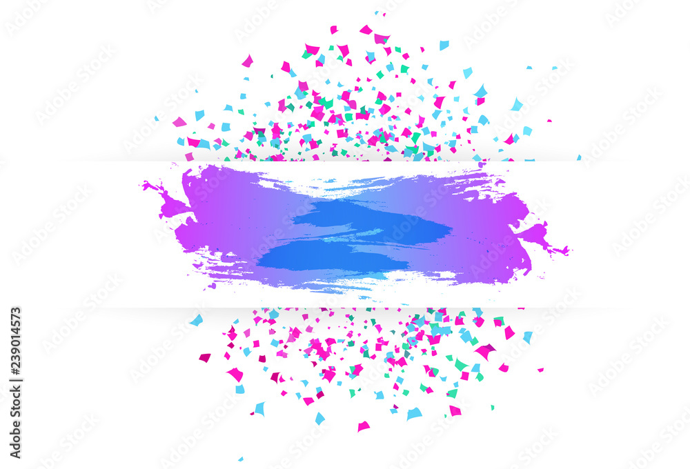 Confetti paper scatter explosion celebration party template banner card ...