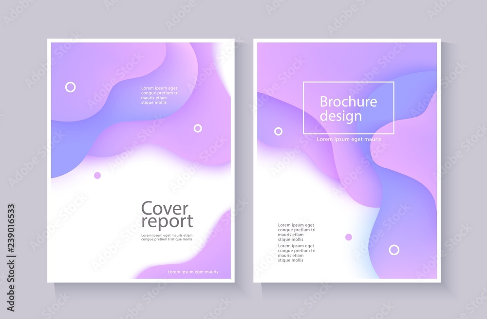 Vector corporate report cover background with expressive purple wave ...