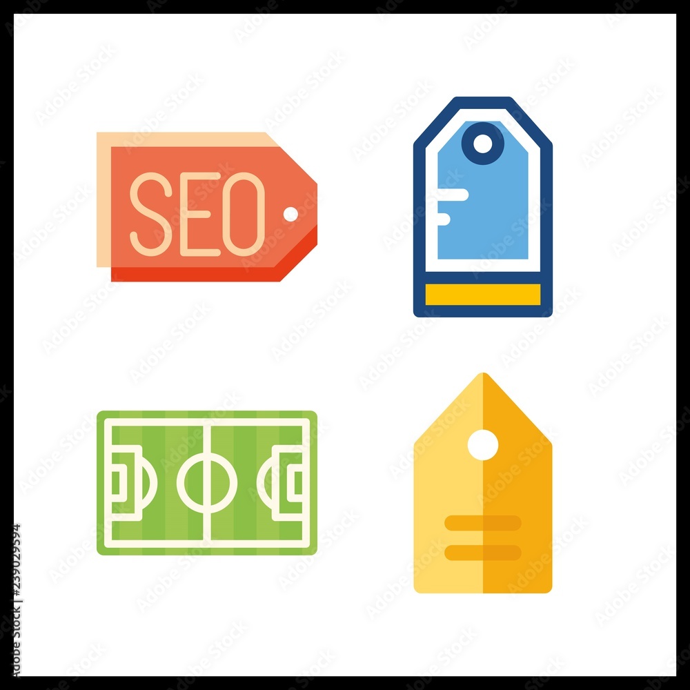 4 arena icon. Vector illustration arena set. tags and tag icons for ...
