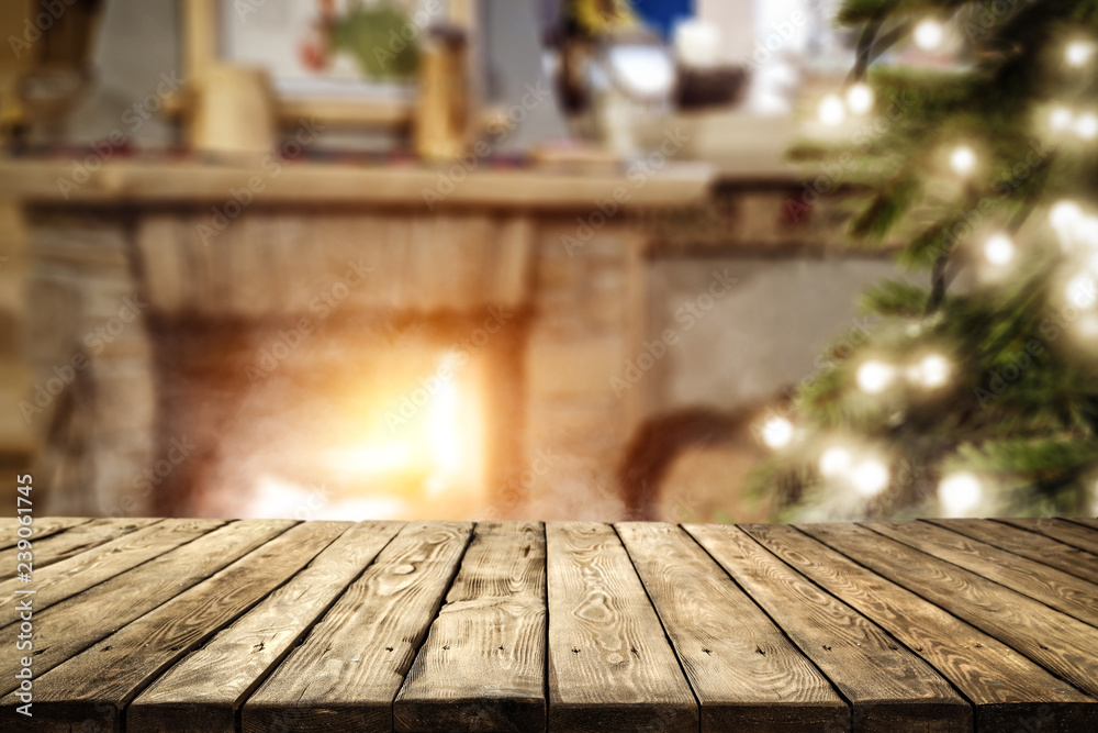 Table background and fireplace Stock Photo | Adobe Stock