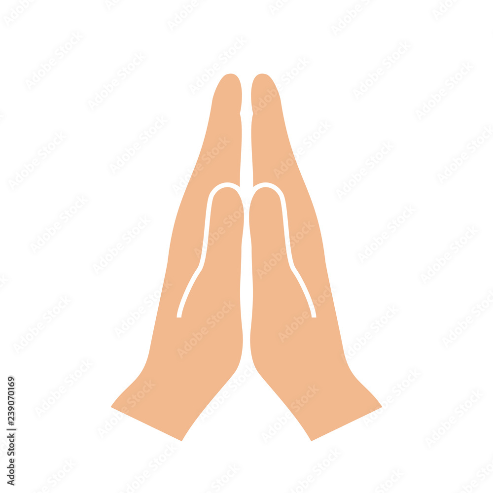 Namaste hands sign Stock Vector | Adobe Stock