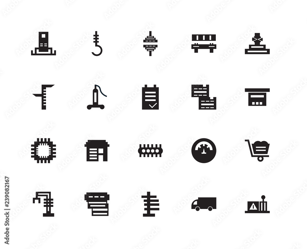 20 icons related to Controller, Truck, Gantt, Textile, Robotic arm ...