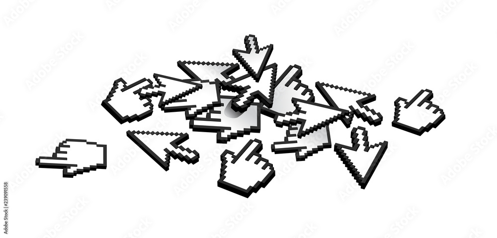 vector illustration of mouse pointers piled a bunch of cursors the ...