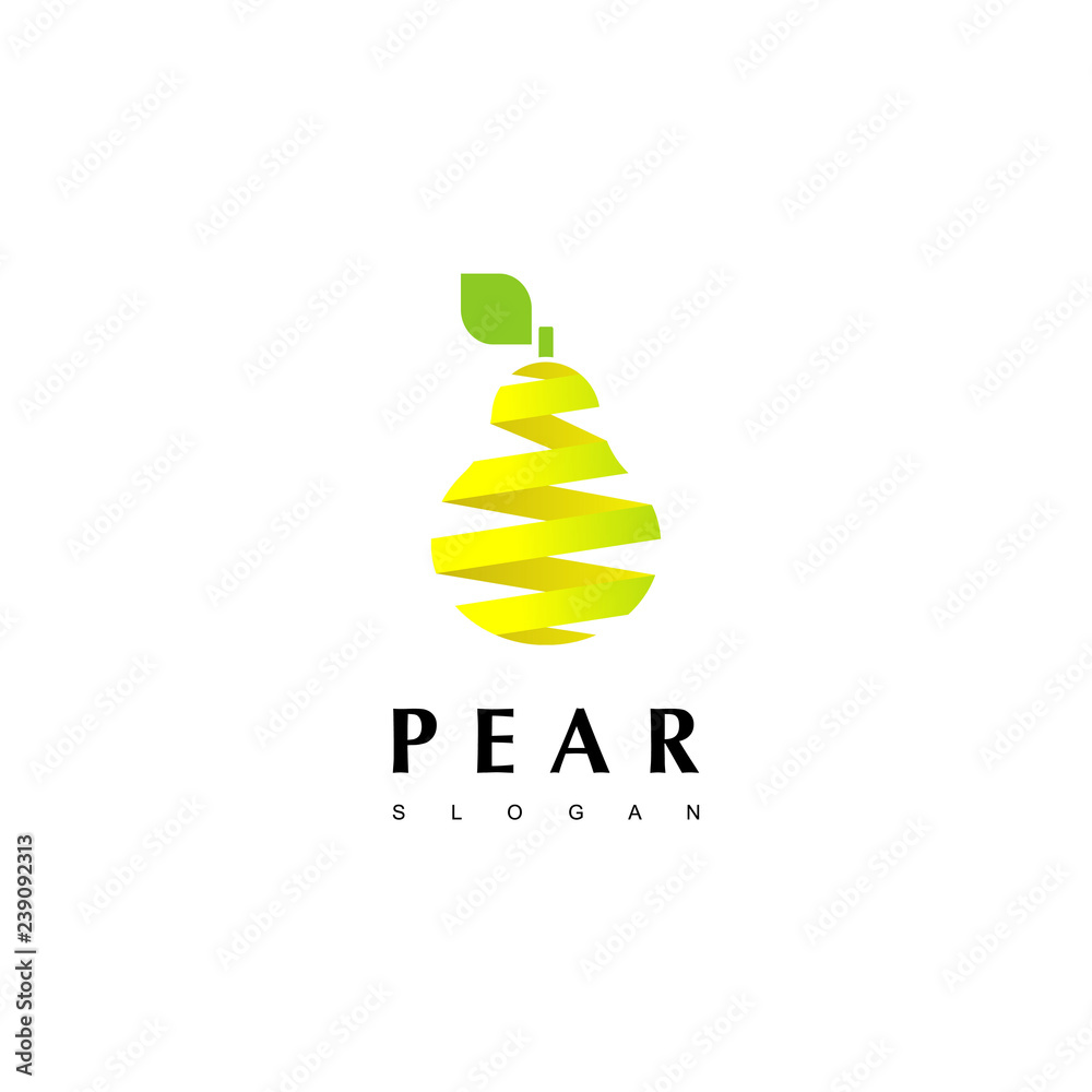 Pear Logo Design Inspiration Stock Vector | Adobe Stock