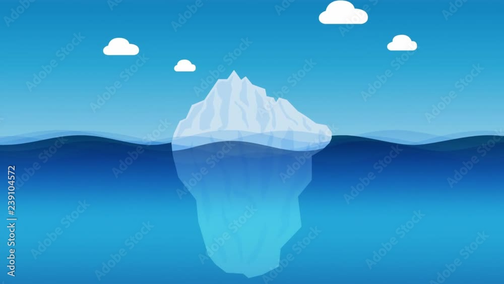 iceberg with clouds - 4K animation Stock Video | Adobe Stock