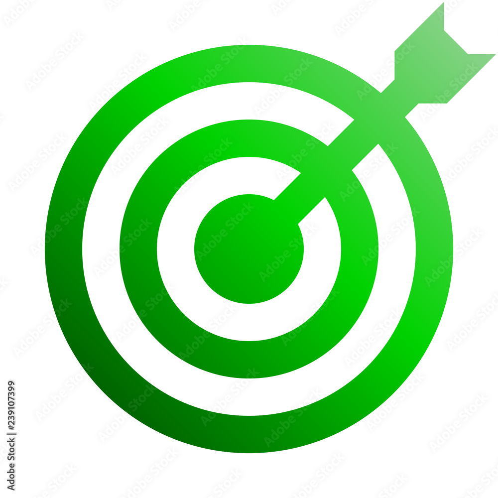 Target sign - green gradient transparent with dart, isolated - vector ...