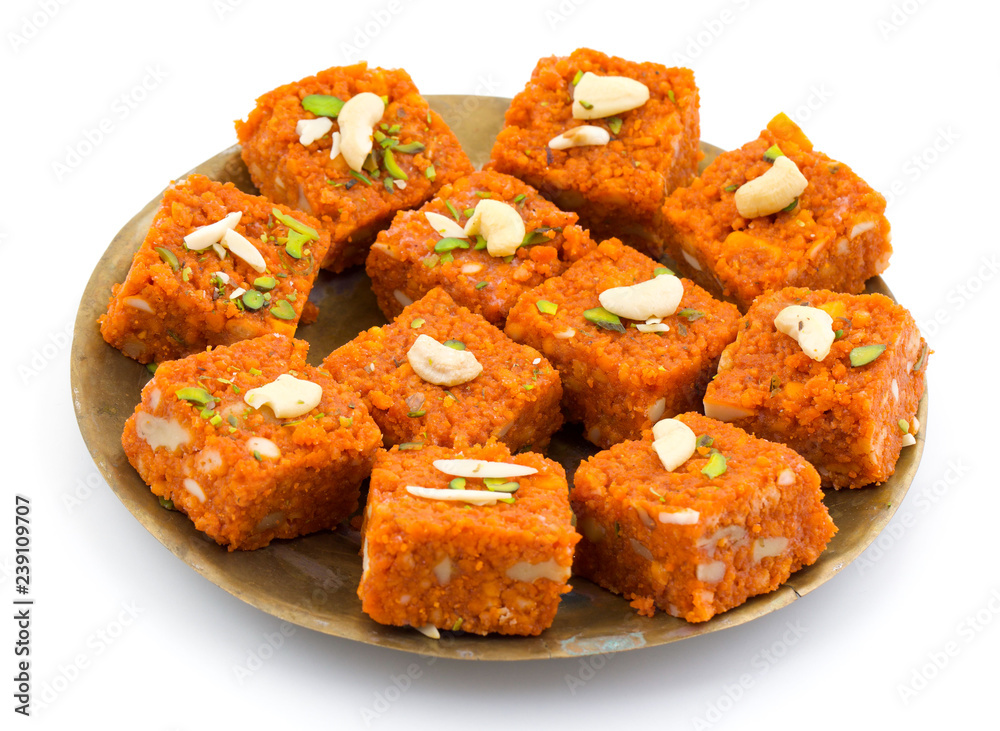 Indian Sweet Food Akhrot Halwa Also Called Walnut Burfi or Akhrot Ka ...