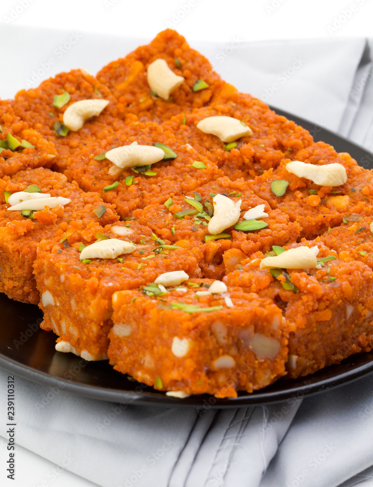 Indian Sweet Food Akhrot Halwa Also Called Walnut Burfi or Akhrot Ka ...