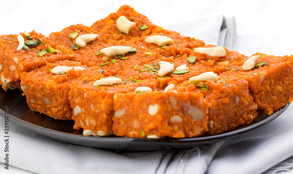 Indian Sweet Food Akhrot Halwa Also Called Walnut Burfi or Akhrot Ka ...