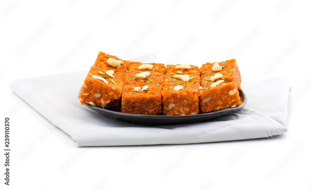 Indian Sweet Food Akhrot Halwa Also Called Walnut Burfi or Akhrot Ka ...