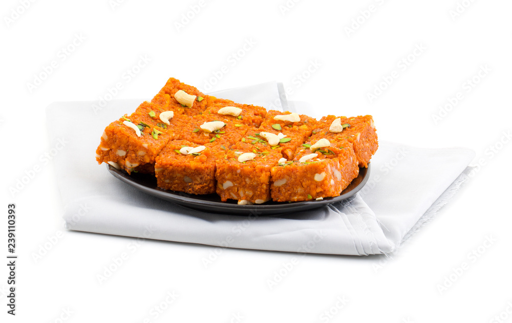 Indian Sweet Food Akhrot Halwa Also Called Walnut Burfi or Akhrot Ka ...