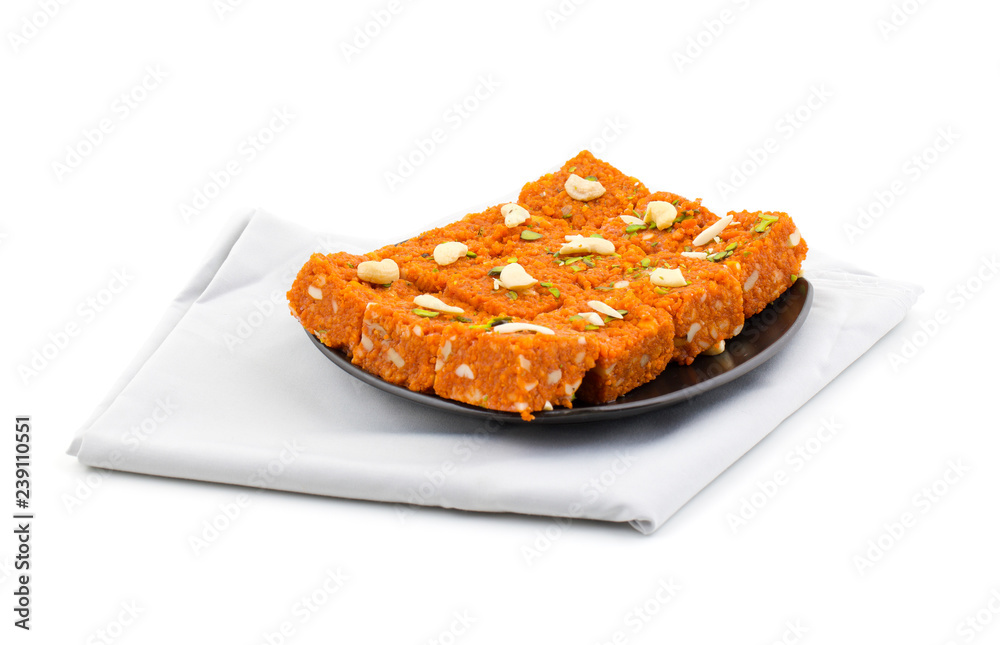 Indian Sweet Food Akhrot Halwa Also Called Walnut Burfi or Akhrot Ka ...
