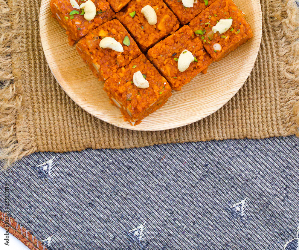 Indian Sweet Food Akhrot Halwa Also Called Walnut Burfi or Akhrot Ka ...