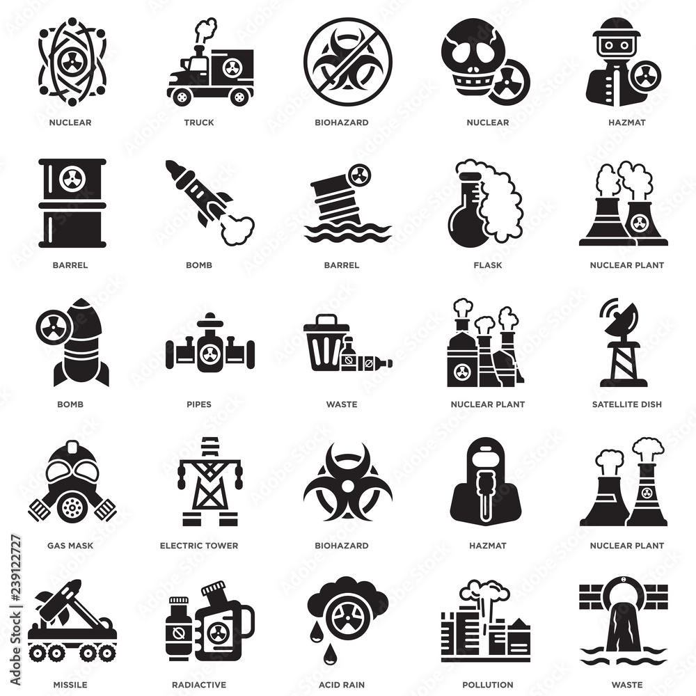 Simple Set of 25 Vector Icon. Contains such Icons as Waste, Satellite ...