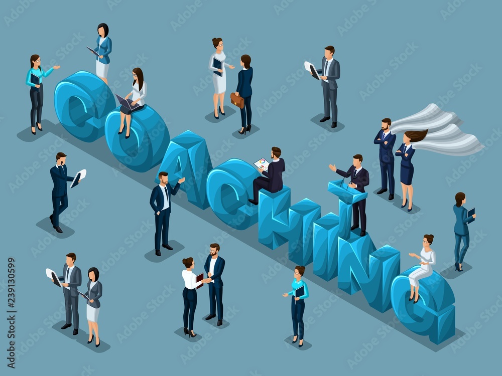 Vektorová grafika „Isometric cartoon people vector, set of 3d ...