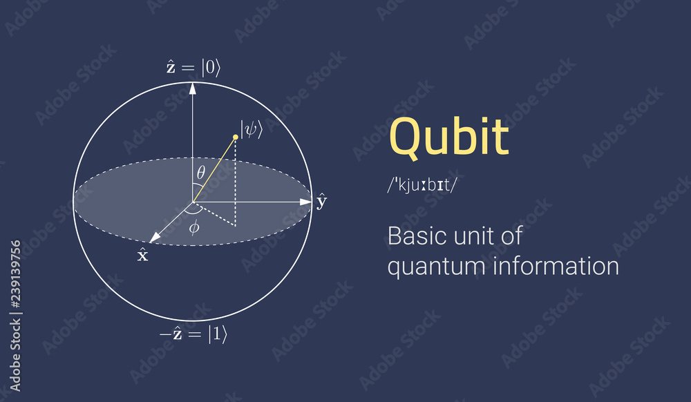 Quantum Bit Concept Representation Visualization Of Qubit Monochrome