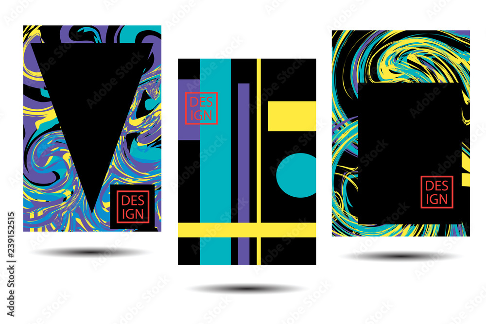 Abstract minimal geometric background. Universal cards with geometric ...