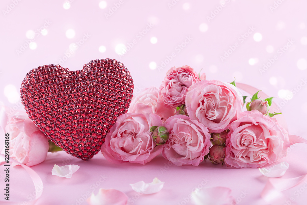 Hearts And Roses Wallpaper