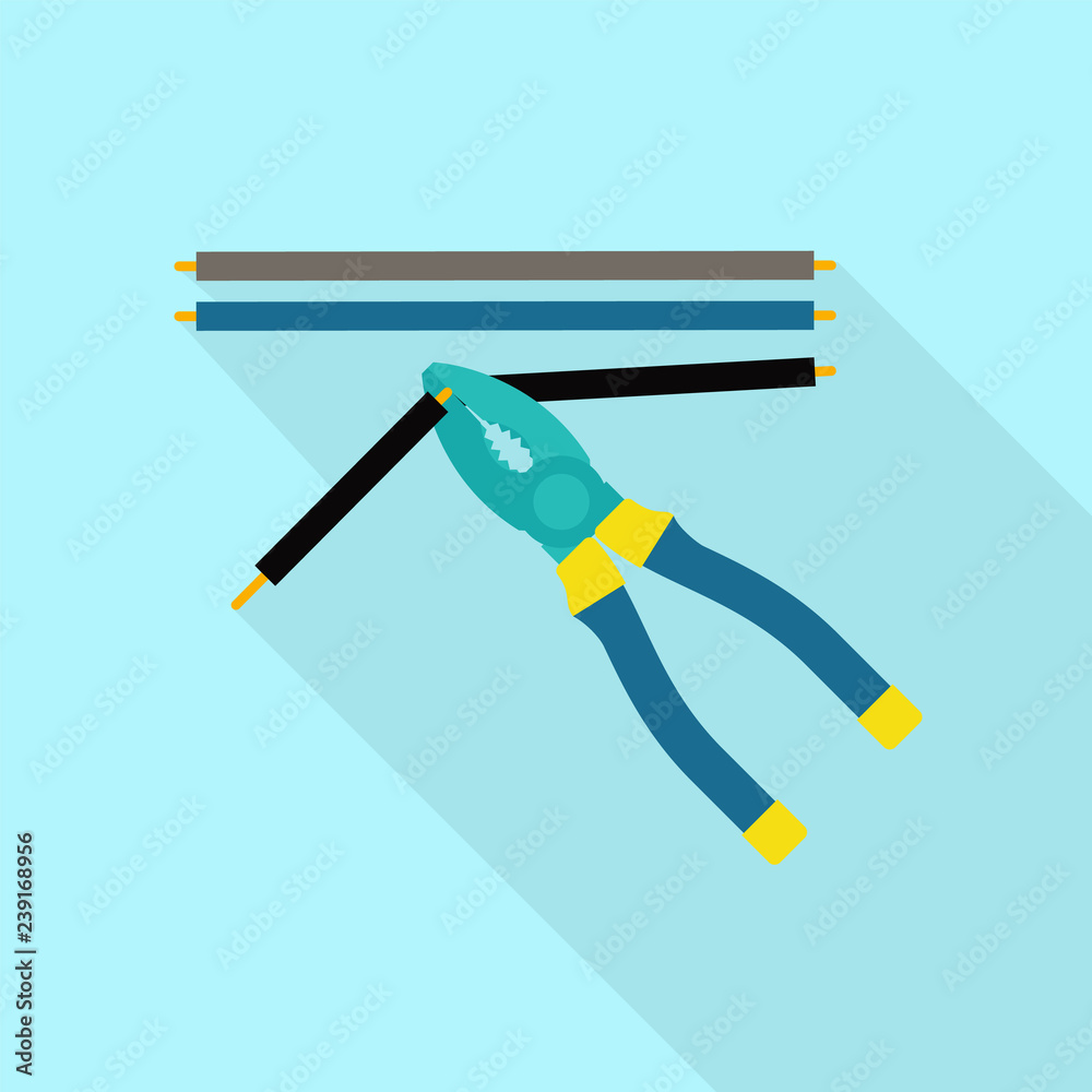 Cut electric cable icon. Flat illustration of cut electric cable vector ...