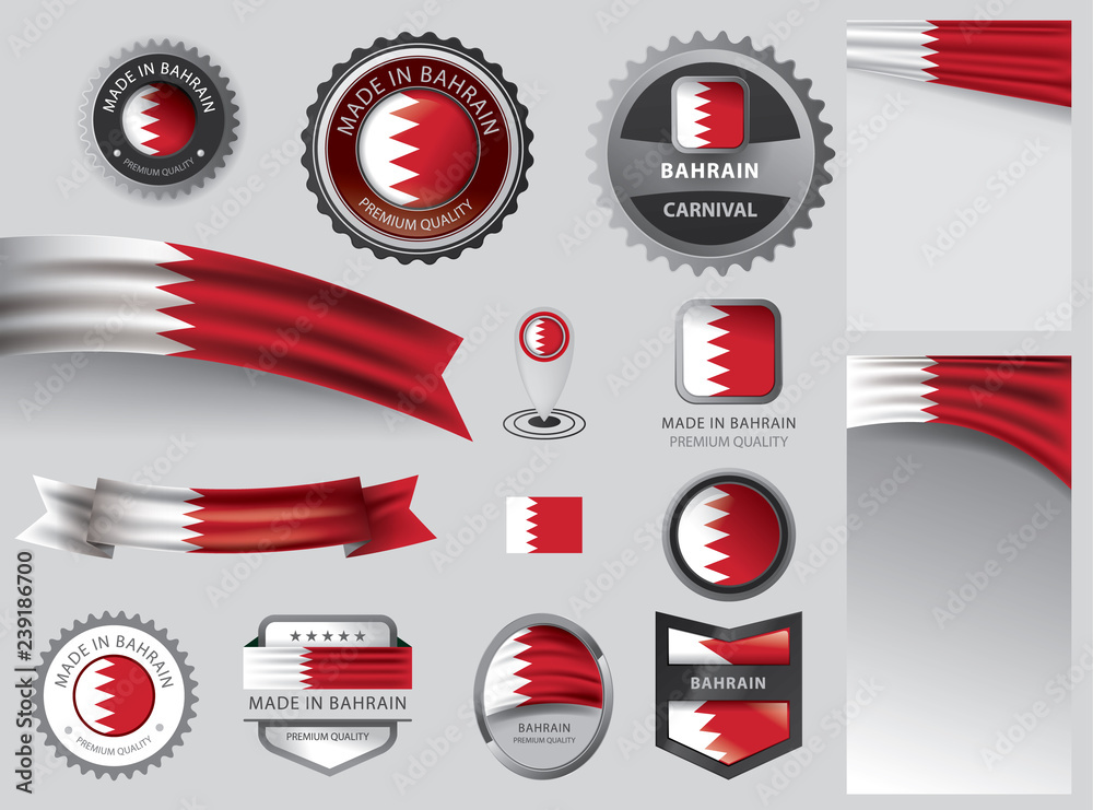Made in Bahrain seal, Bahraini flag and color --Vector Art-- Stock ...