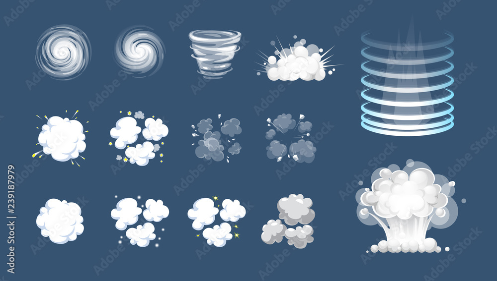 Vector effect. Effect for game. Explode effect animation. Cartoon ...