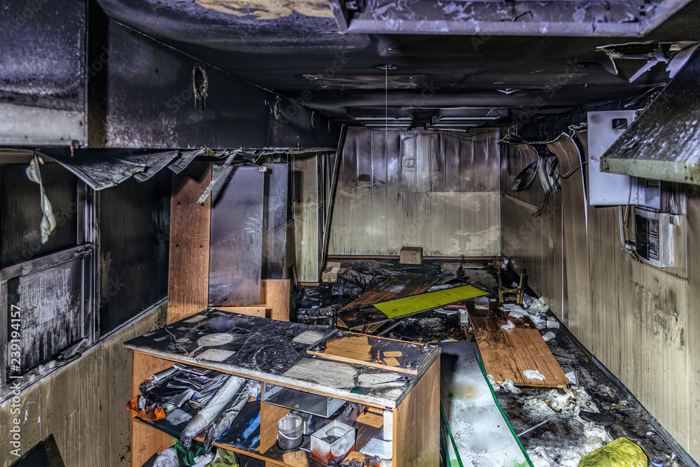 Burnt out shop interior Stock Photo | Adobe Stock