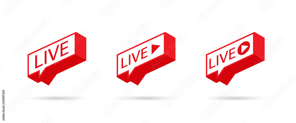 LIVE icon, button, symbol, web, ui, app. Social media icon LIVE ...