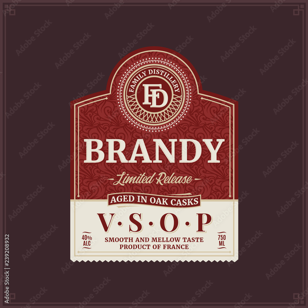 Brandy label template Stock Vector | Adobe Stock