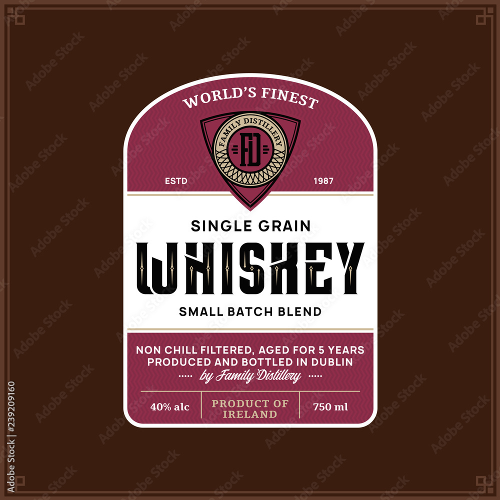 Whiskey label template Stock Vector | Adobe Stock