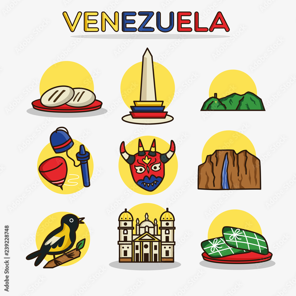 Icon Set Venezuela Stock Vector | Adobe Stock