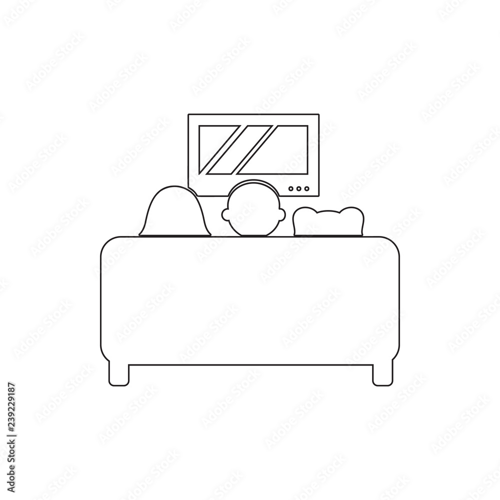 Family Watching Tv Drawing