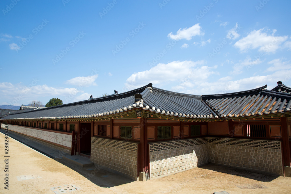Hwaseong Temporary Palace. Suwon Hwaseong Fortress is a fortress wall ...