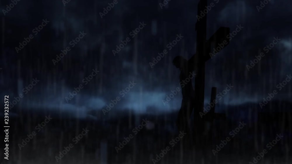 Vidéo Stock Heaven Weeps Good Friday no text features a side view ...