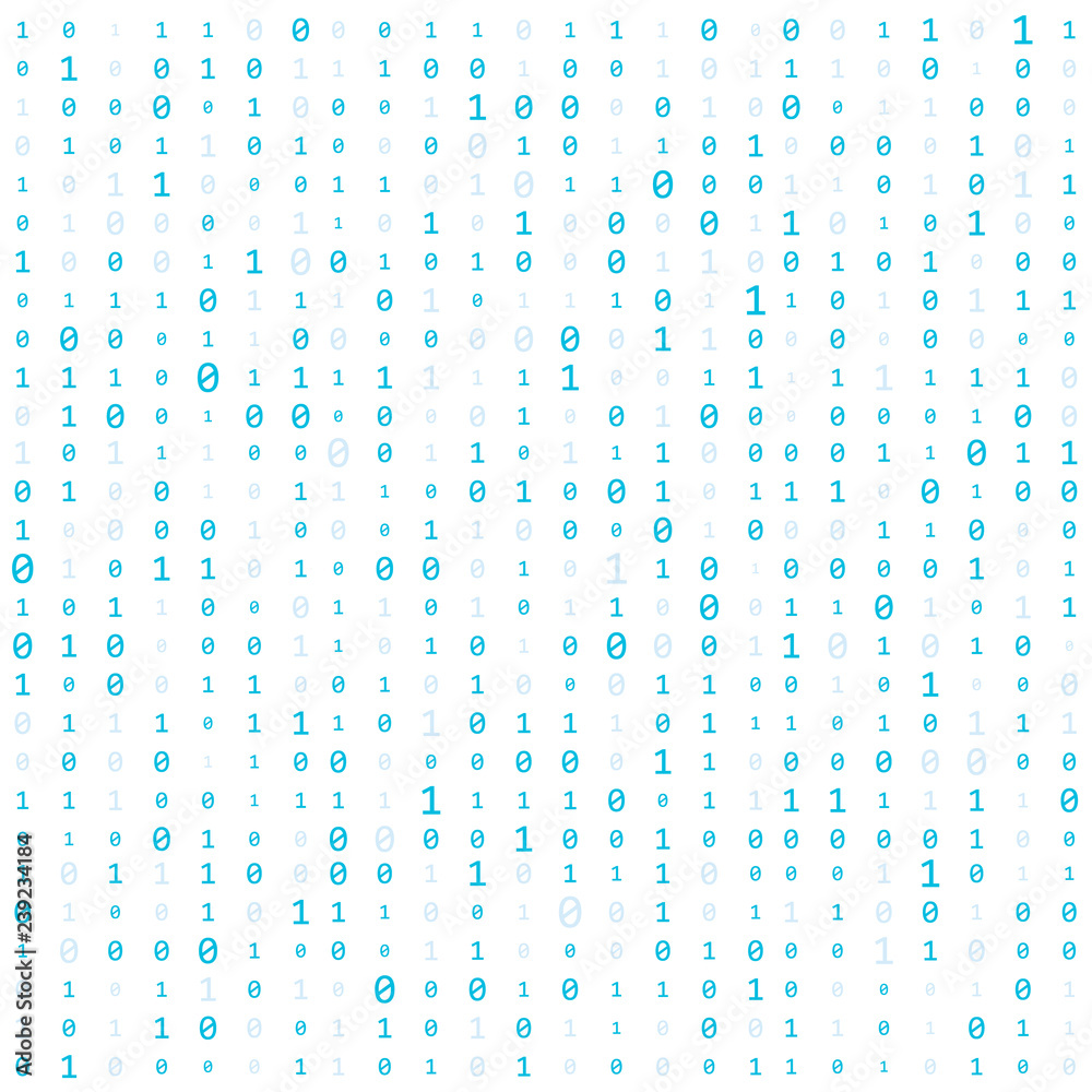 Background With Digits On Screen. binary code zero one matrix white background. banner, pattern ...