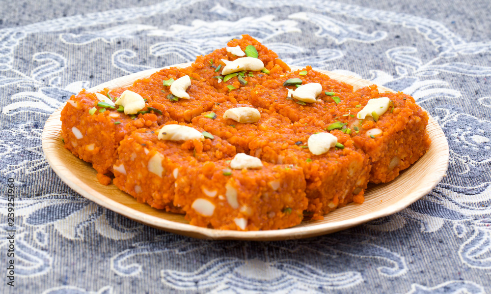Indian Sweet Food Akhrot Halwa Also Called Walnut Burfi or Akhrot Ka ...
