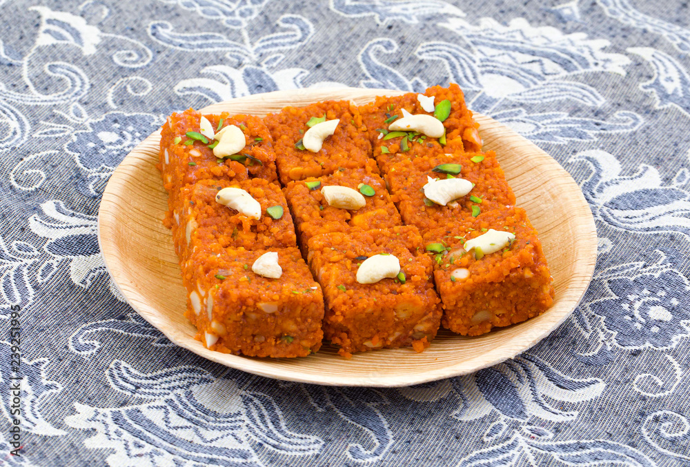 Indian Sweet Food Akhrot Halwa Also Called Walnut Burfi or Akhrot Ka ...