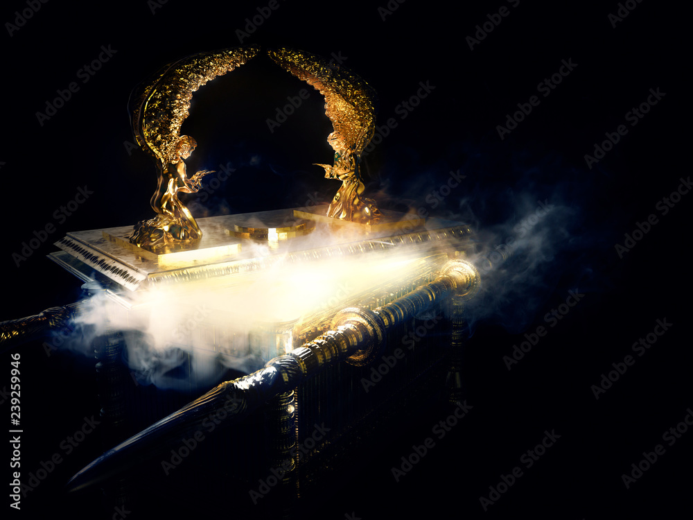 Ark of the covenant on a dark background / 3D illustration Stock ...