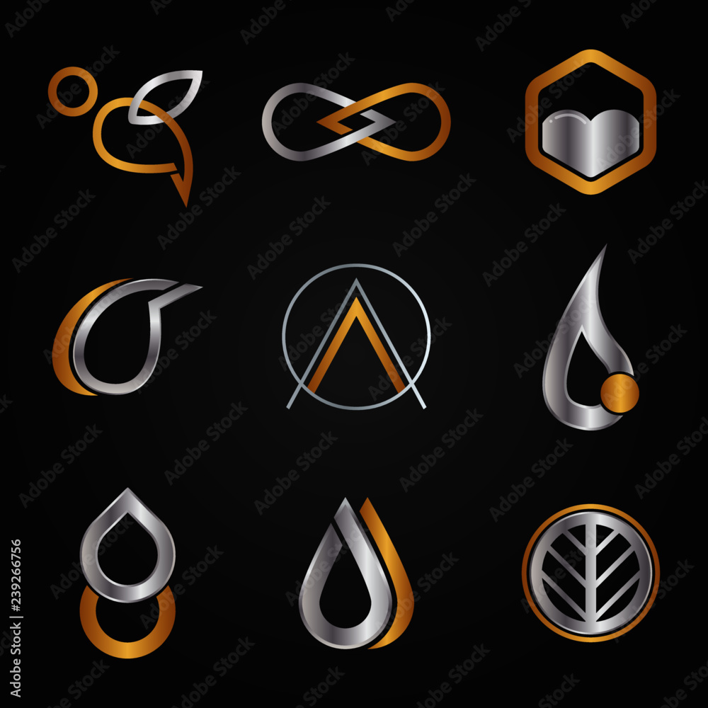 Simple Unique gold Icon Symbol Logo For Business Stock Vector | Adobe Stock